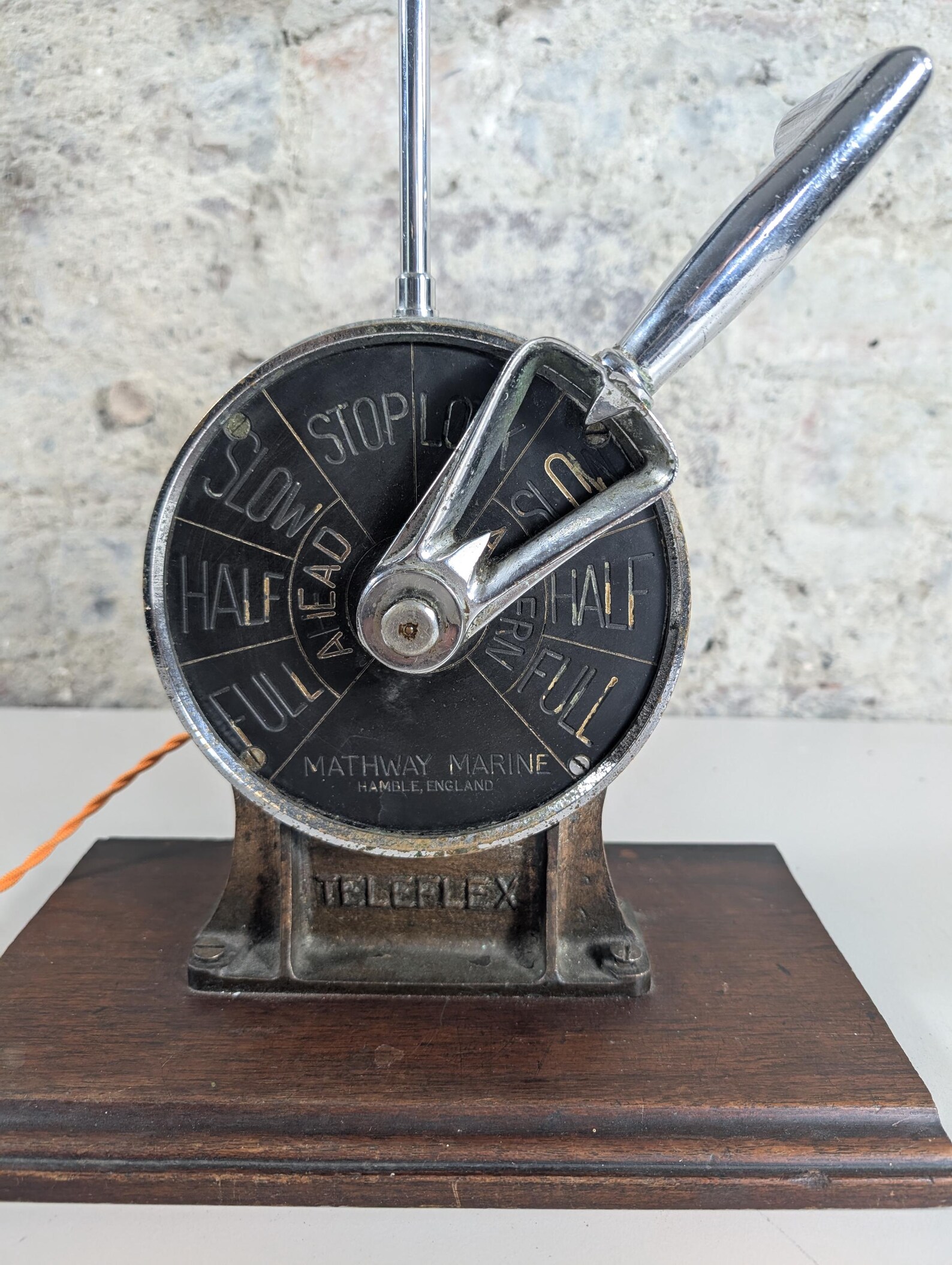 Vintage Upcycled Accent Lamp Made From Mathway Marine Telegraph, Hamble ...