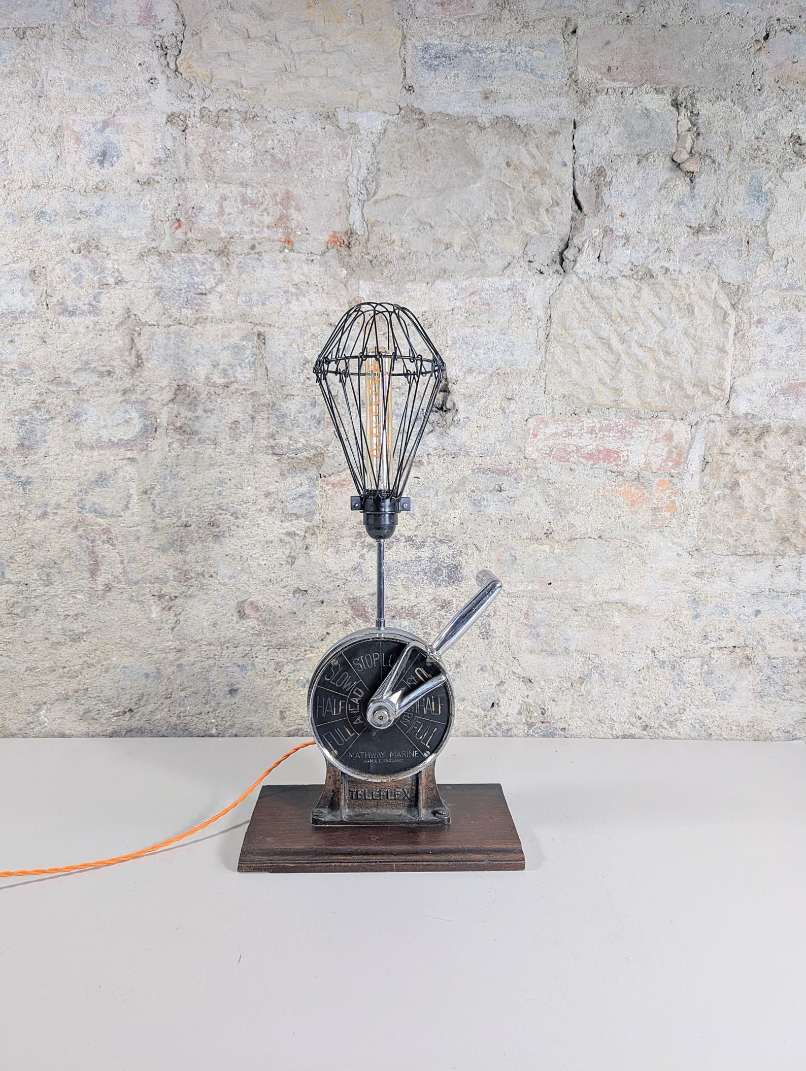 Vintage Upcycled Accent Lamp Made From Mathway Marine Telegraph, Hamble ...
