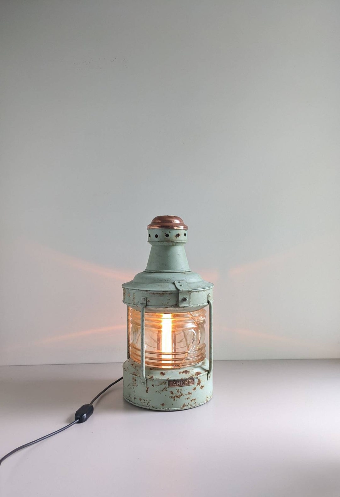 Anker Ship's Marine Lantern Upcycled to Accent Table Floor Lamp - Etsy UK