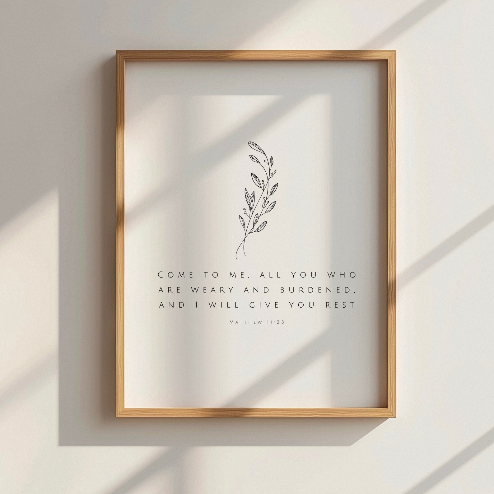 Matthew 11:28 Christian Wall Art | Bible Verse Printable ...