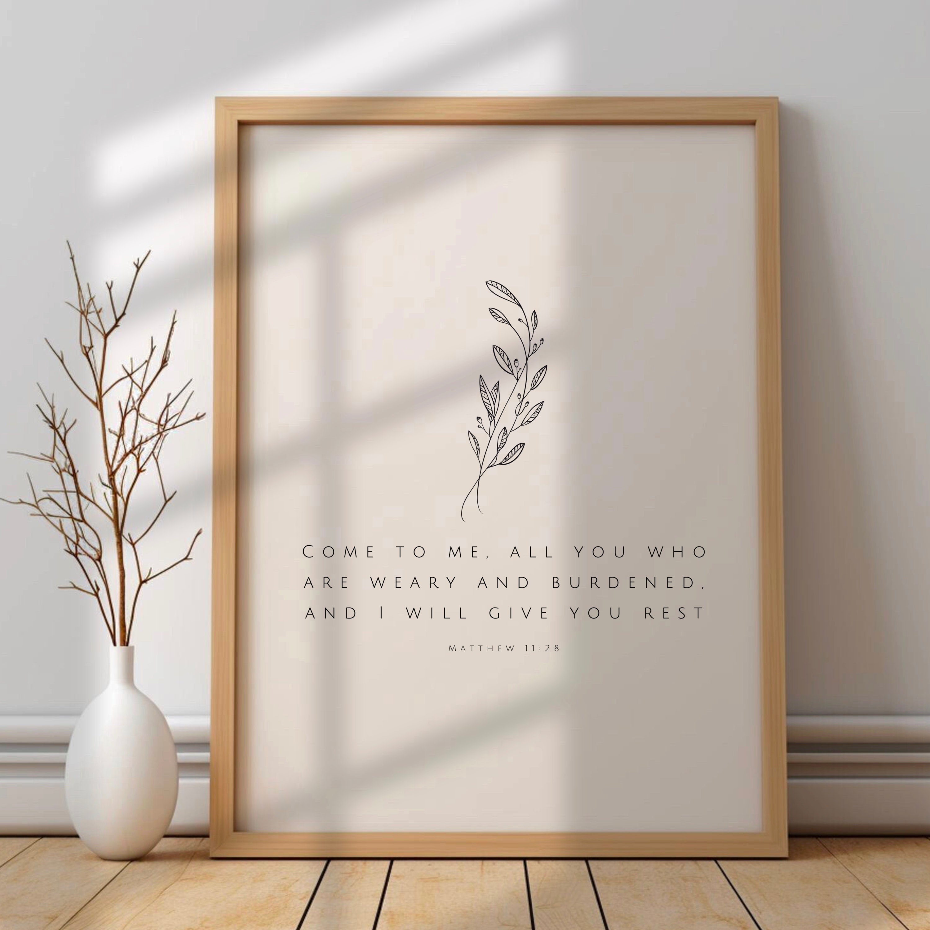 Matthew 11:28 Christian Wall Art | Bible Verse Printable ...