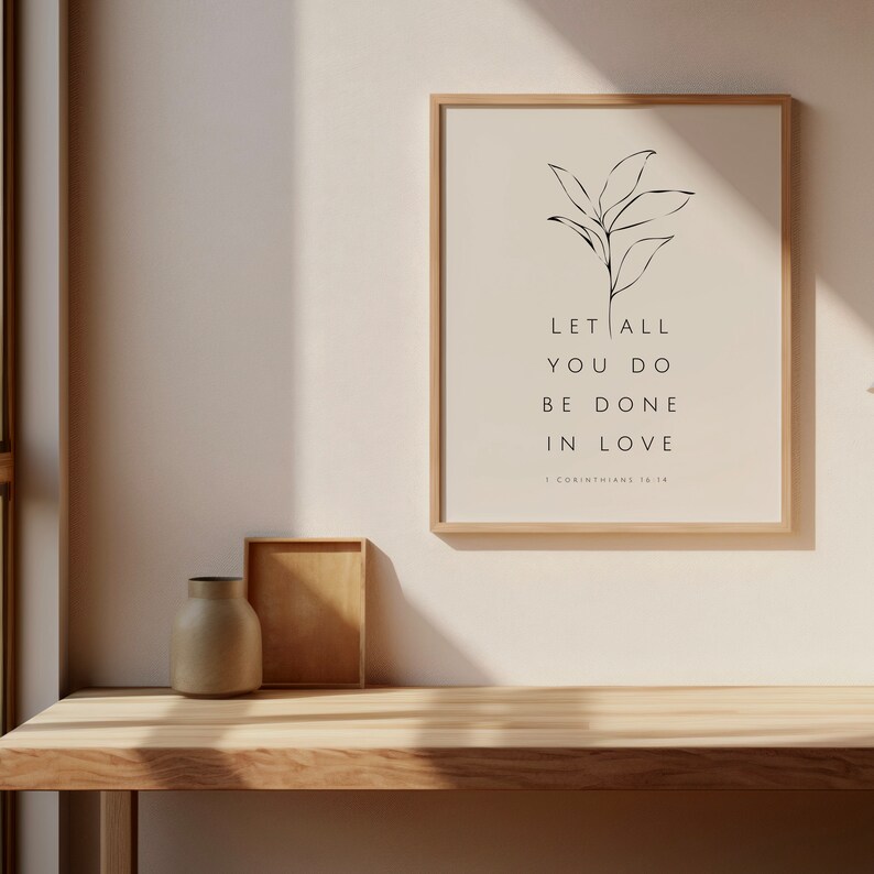 1 Corinthians 16:14 Christian Wall Art | Bible Verse Printable ...