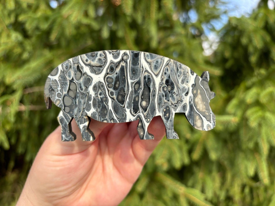 Hippo Magnet, Hippo, Refrigerator Magnet, Hippo Art, Hippo Painting ...