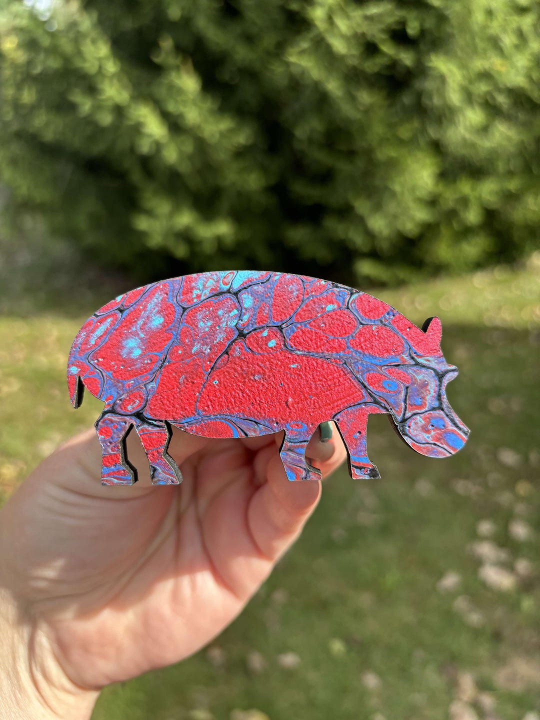 Hippo Magnet, Hippo, Refrigerator Magnet, Hippo Art, Hippo Painting ...