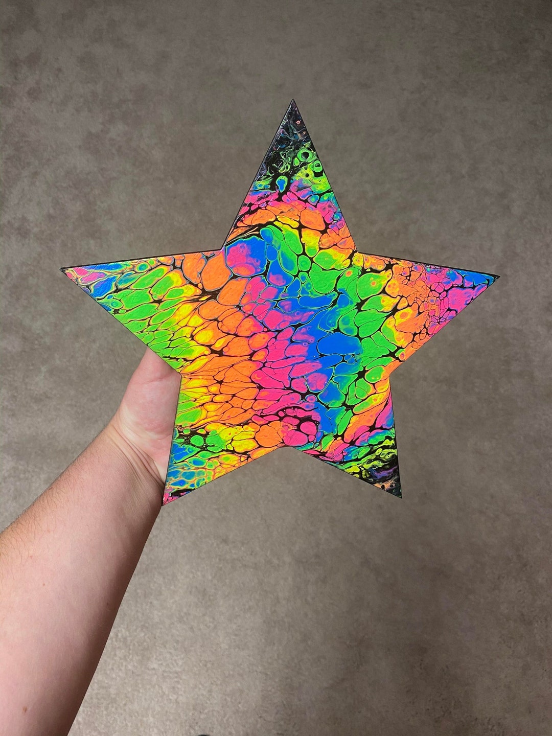 Star, Start Painting, Star Art, Star Decor, Acrylic Pour, Fluid Art ...