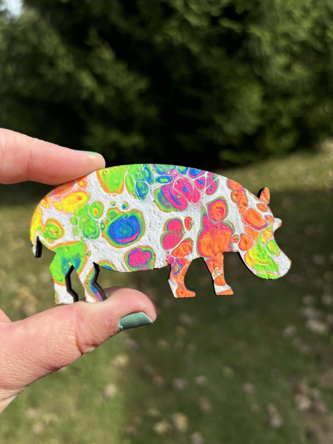 Hippo Magnet, Hippo, Refrigerator Magnet, Hippo Art, Hippo Painting ...