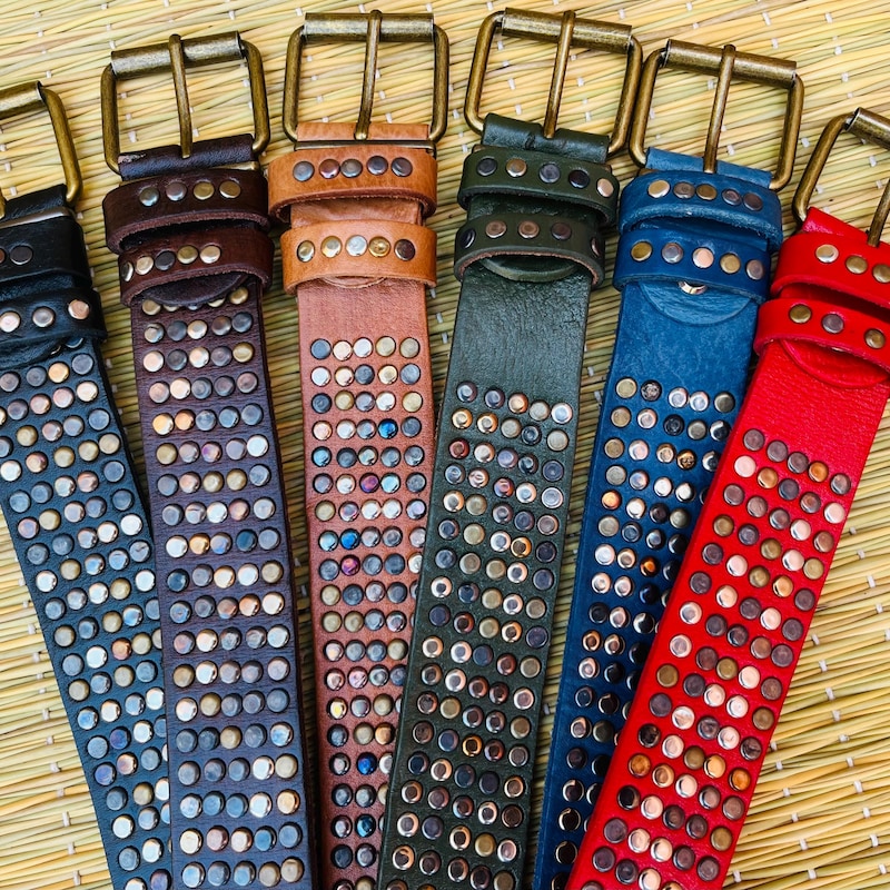 Gold Studded Punk Belt - Etsy UK