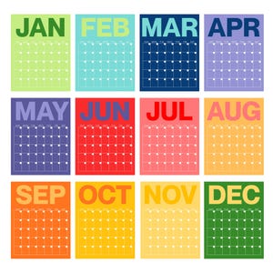 Undated Monthly Wall Planner, Perpetual Calendar, Monthly Wall Calendar ...