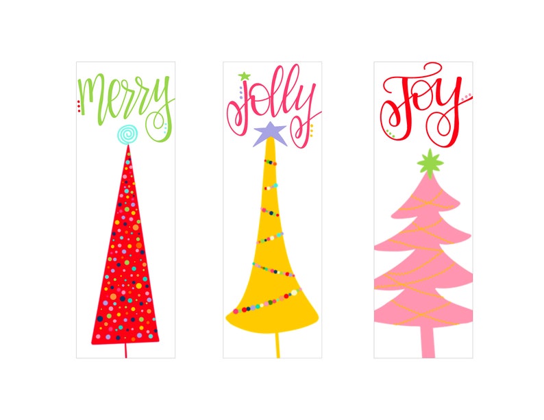 Set of 9 Printable Christmas Bookmarks • Instant Download • Hand Drawn ...