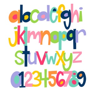 Doodle Alphabet PNG, Classroom Bright Alphabet Clipart Font, Funky ...