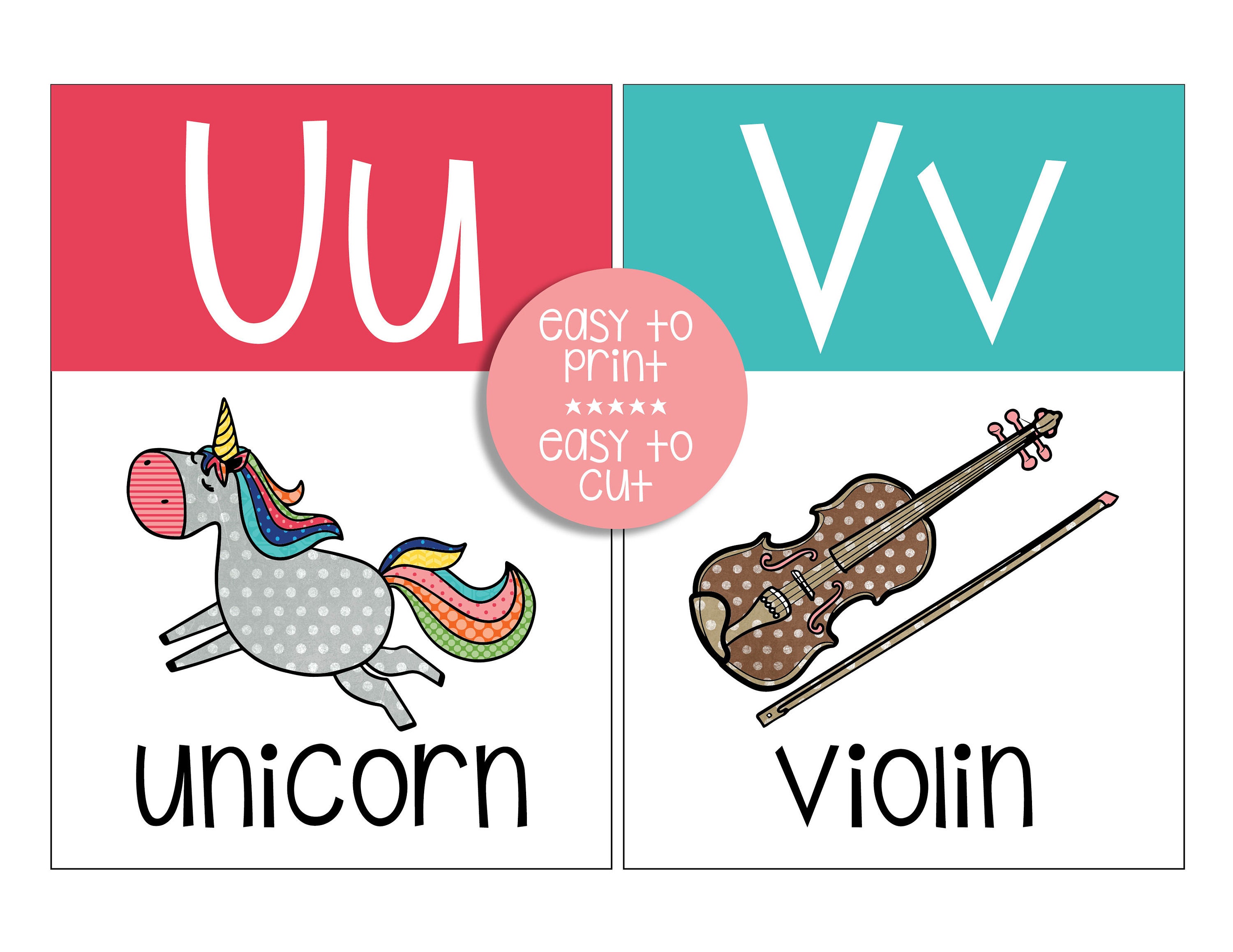 Printable Alphabet Flash Cards, Colorful ABC Cards, Teaching Tool ...