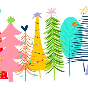 Hand Drawn Christmas Printable Digital Art, Instant Download, Bright ...