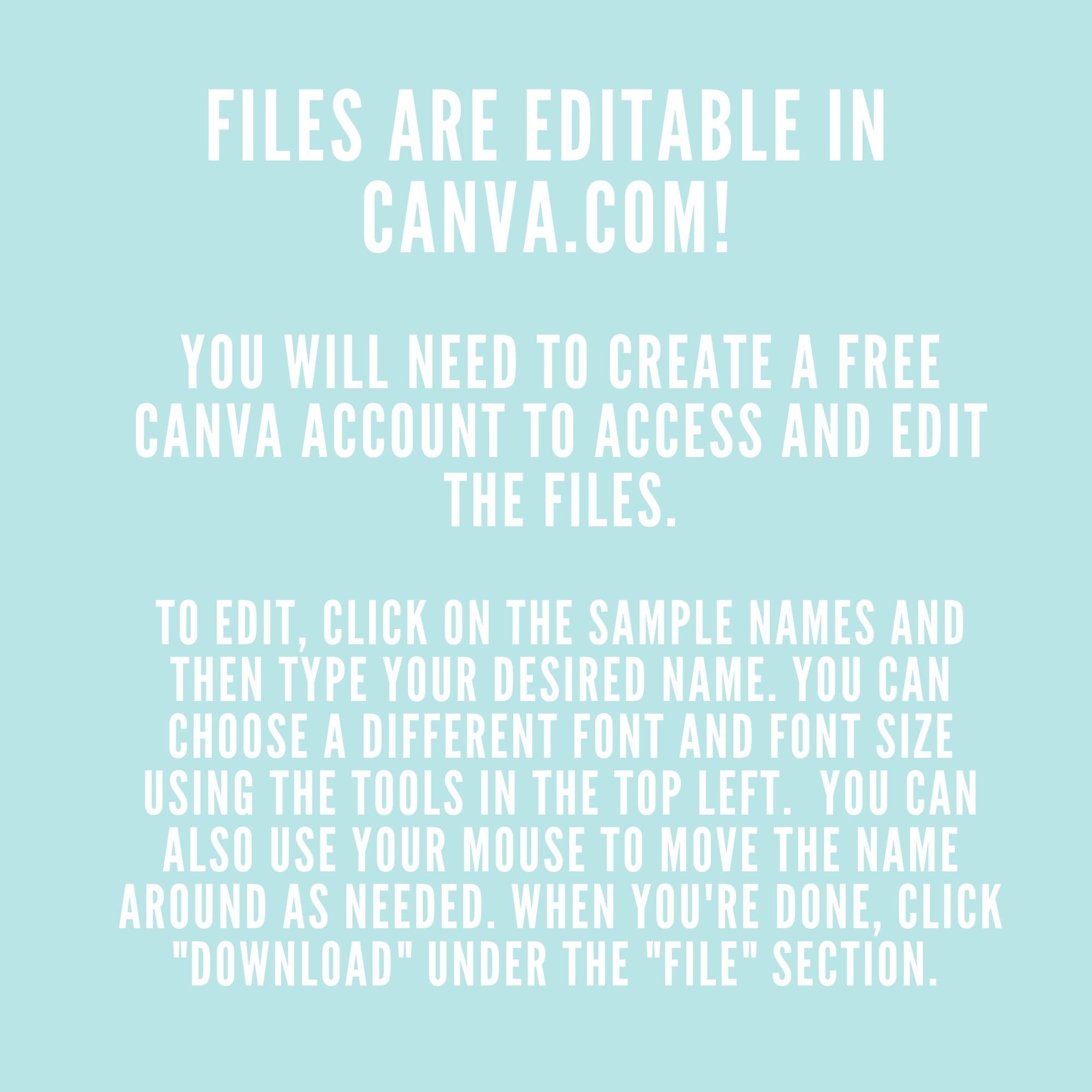 Editable Desk Name Labels, Name Plates, Instant Downloads, Bright ...