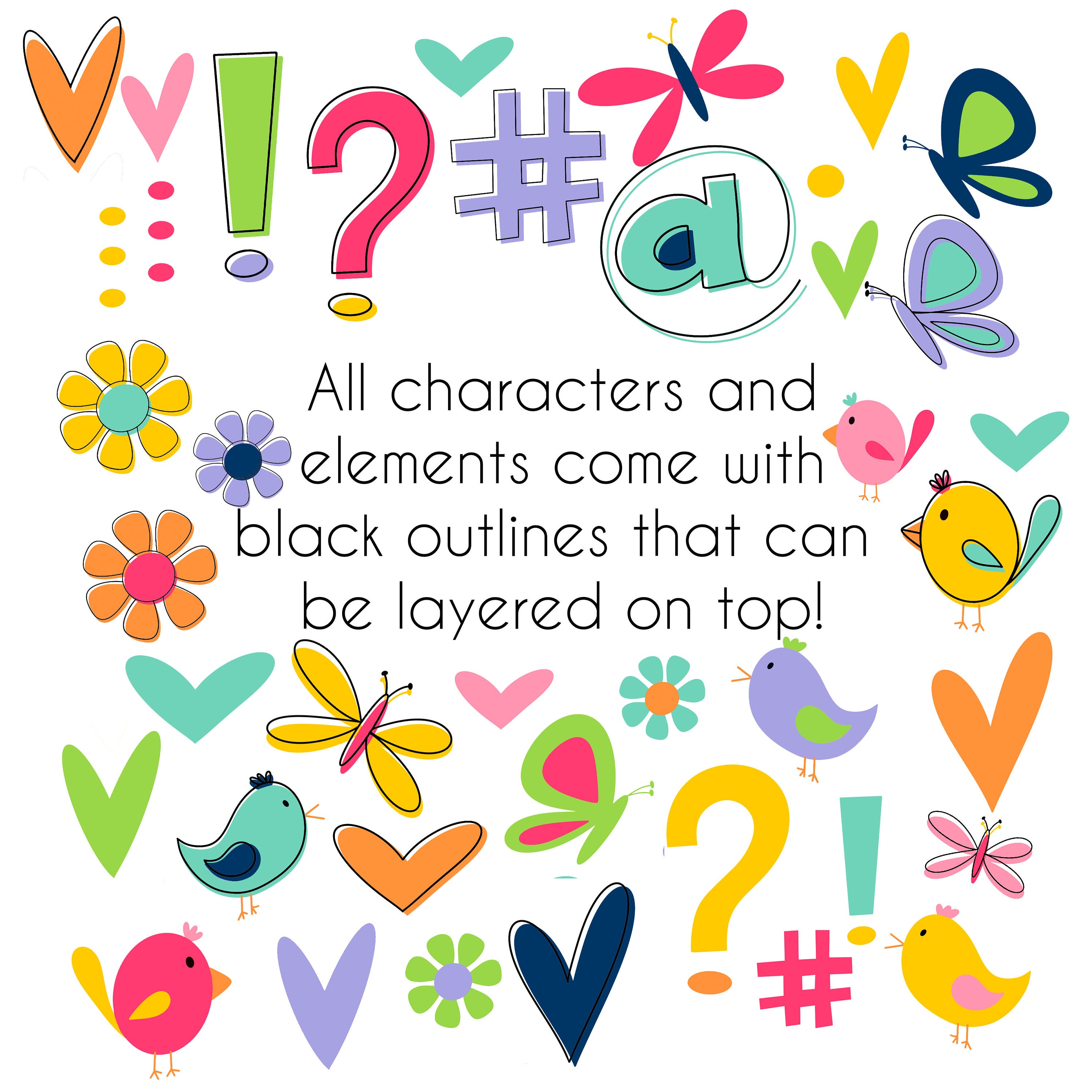 Doodle Alphabet PNG, Classroom Bright Alphabet Clipart Font, Funky ...