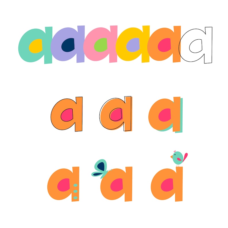Doodle Alphabet PNG, Classroom Bright Alphabet Clipart Font, Funky ...