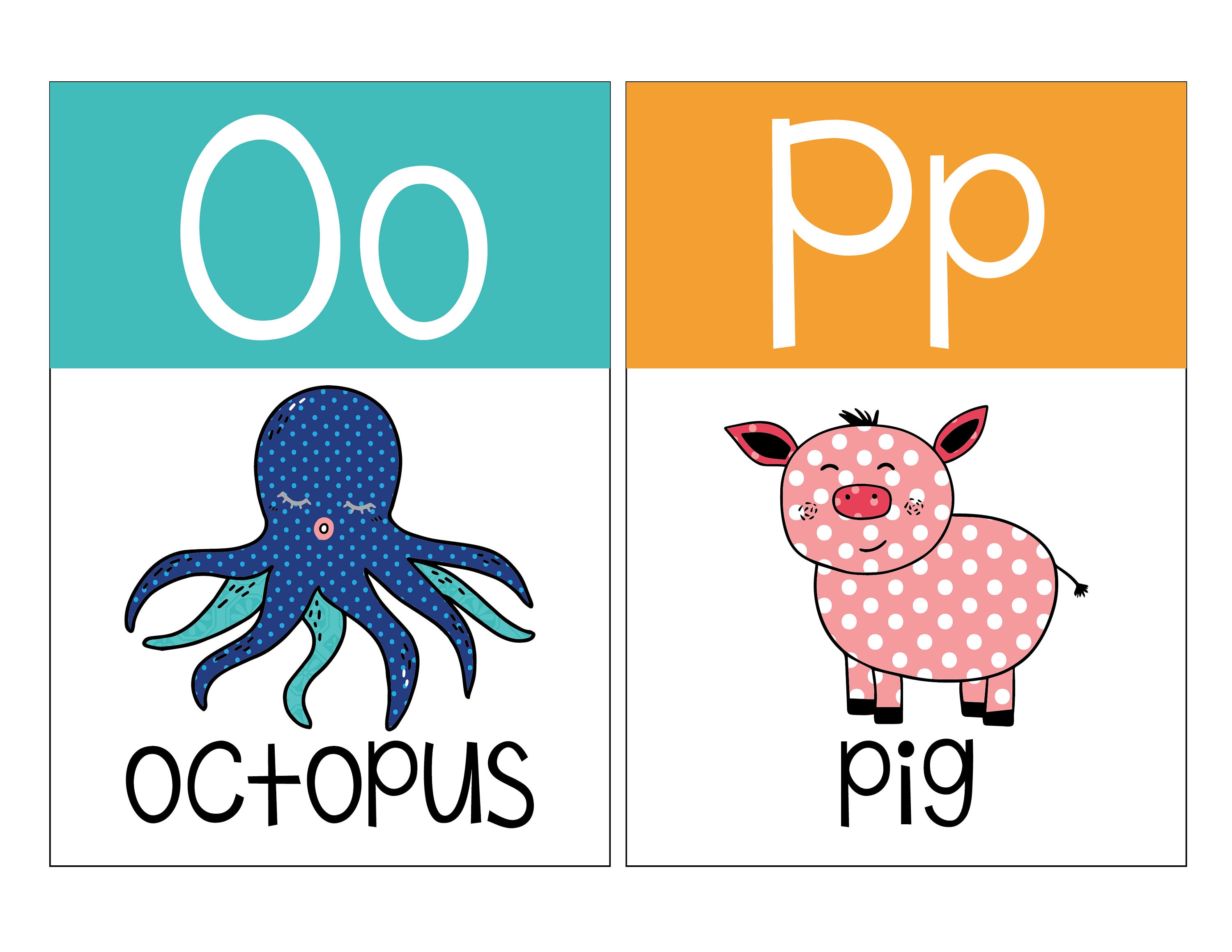 Printable Alphabet Flash Cards, Colorful ABC Cards, Teaching Tool ...