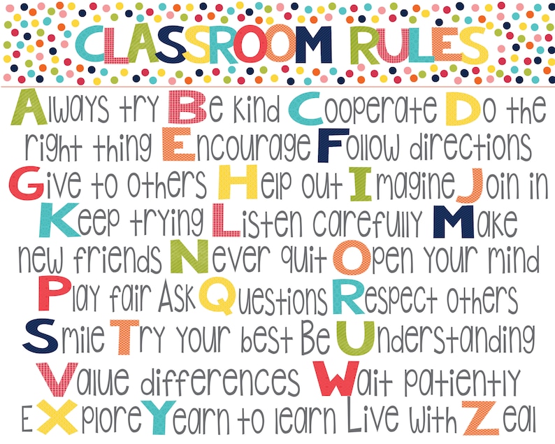 Alphabet ABC Classroom Digital Download Print Teacher Gift Classroom ...