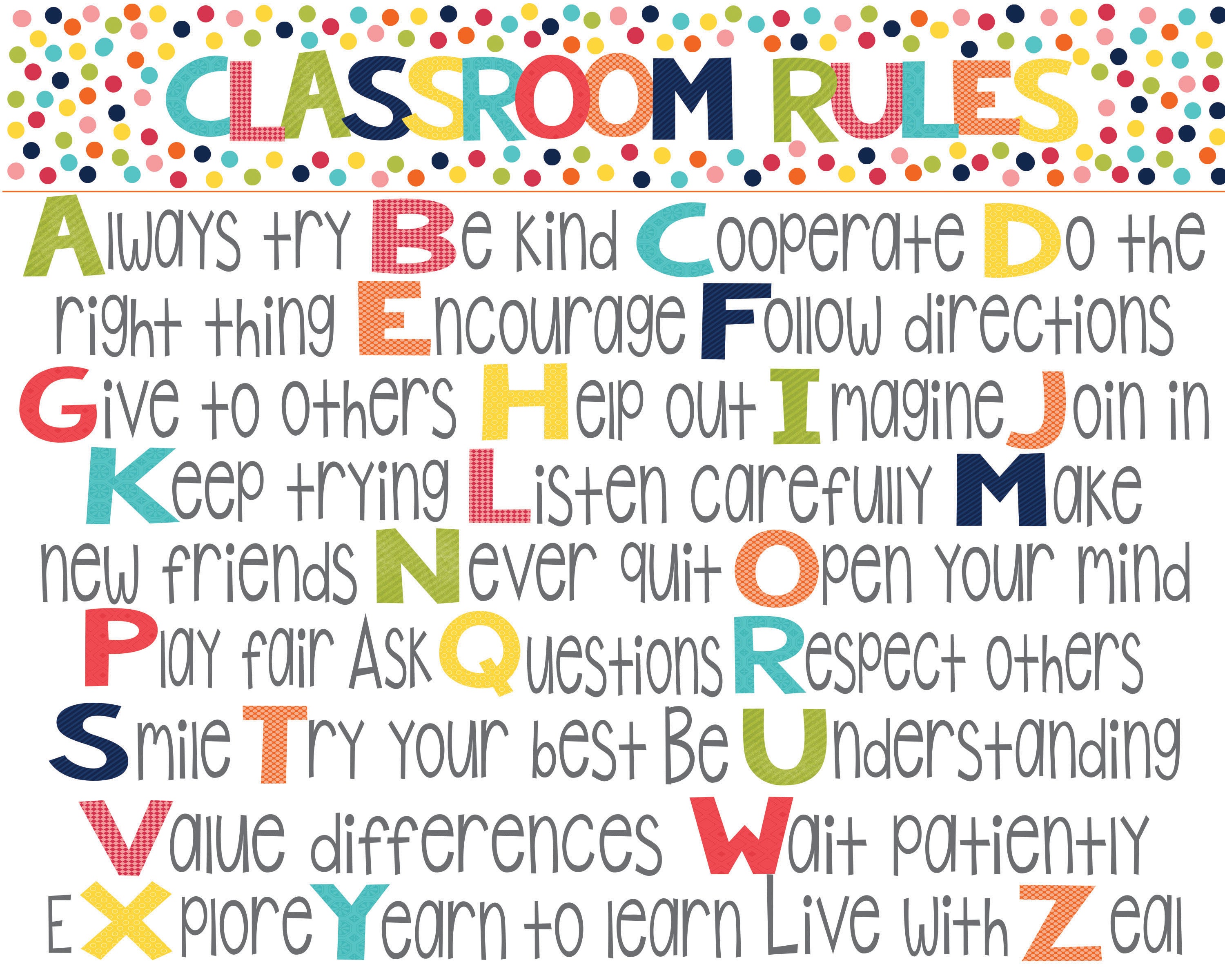 Alphabet ABC Classroom Digital Download Print Teacher Gift Classroom ...