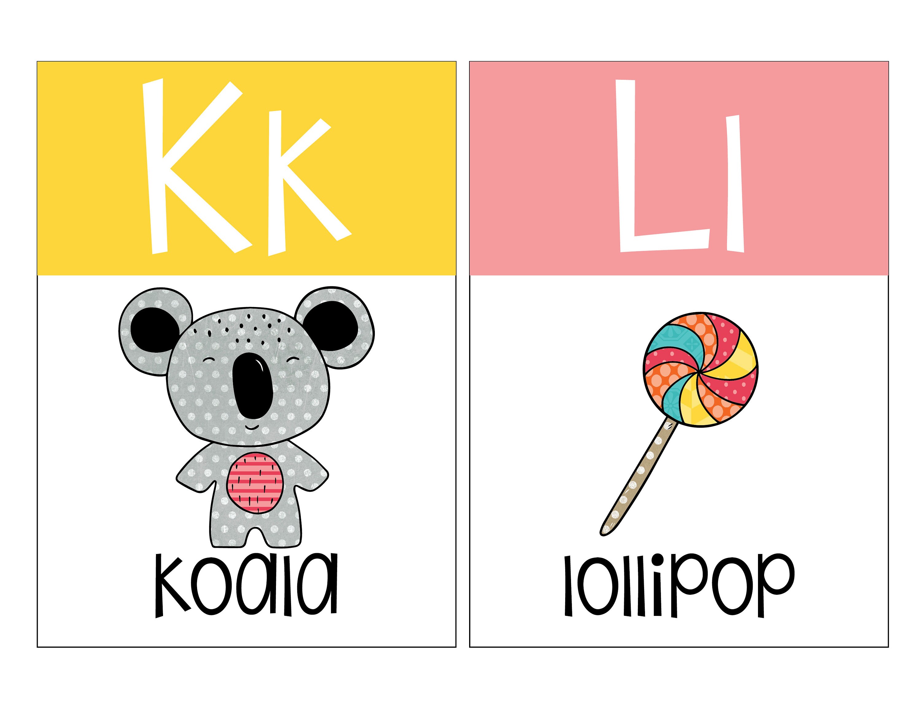 Printable Alphabet Flash Cards, Colorful ABC Cards, Teaching Tool ...