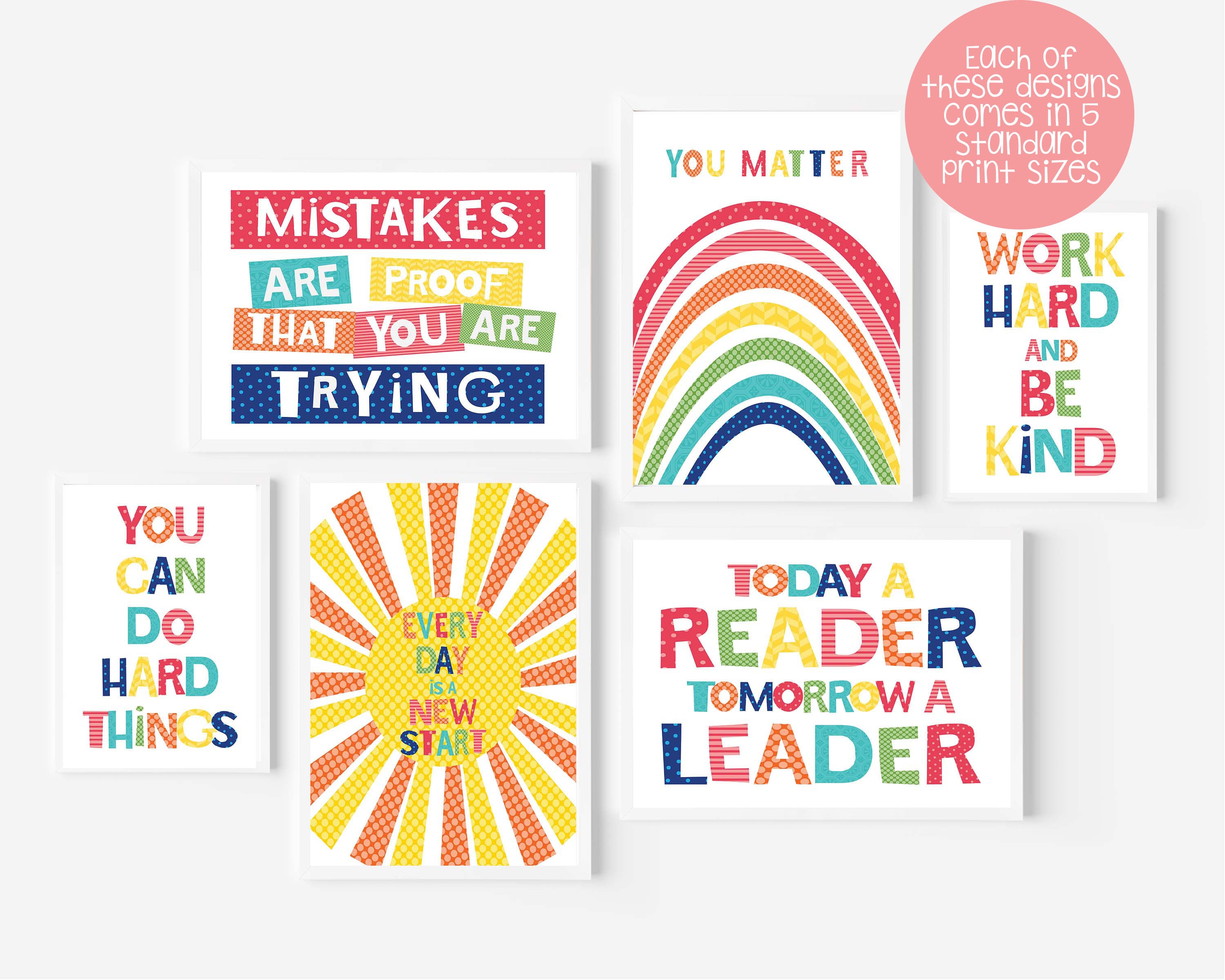 Colorful Classroom Decor Bundle, Elementary Teacher Art, Class Birthday ...