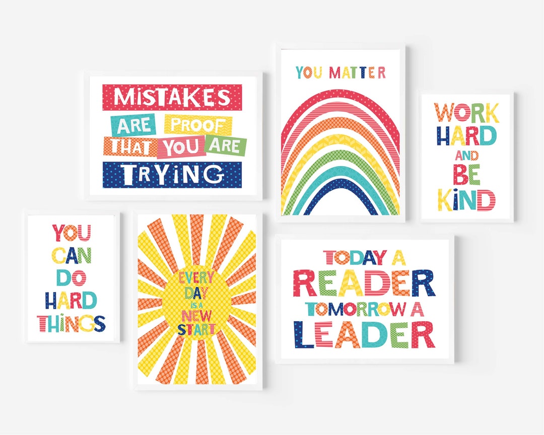 Classroom Decor Bundle, Gallery Wall, Printable Decor, Set of 6 Prints ...