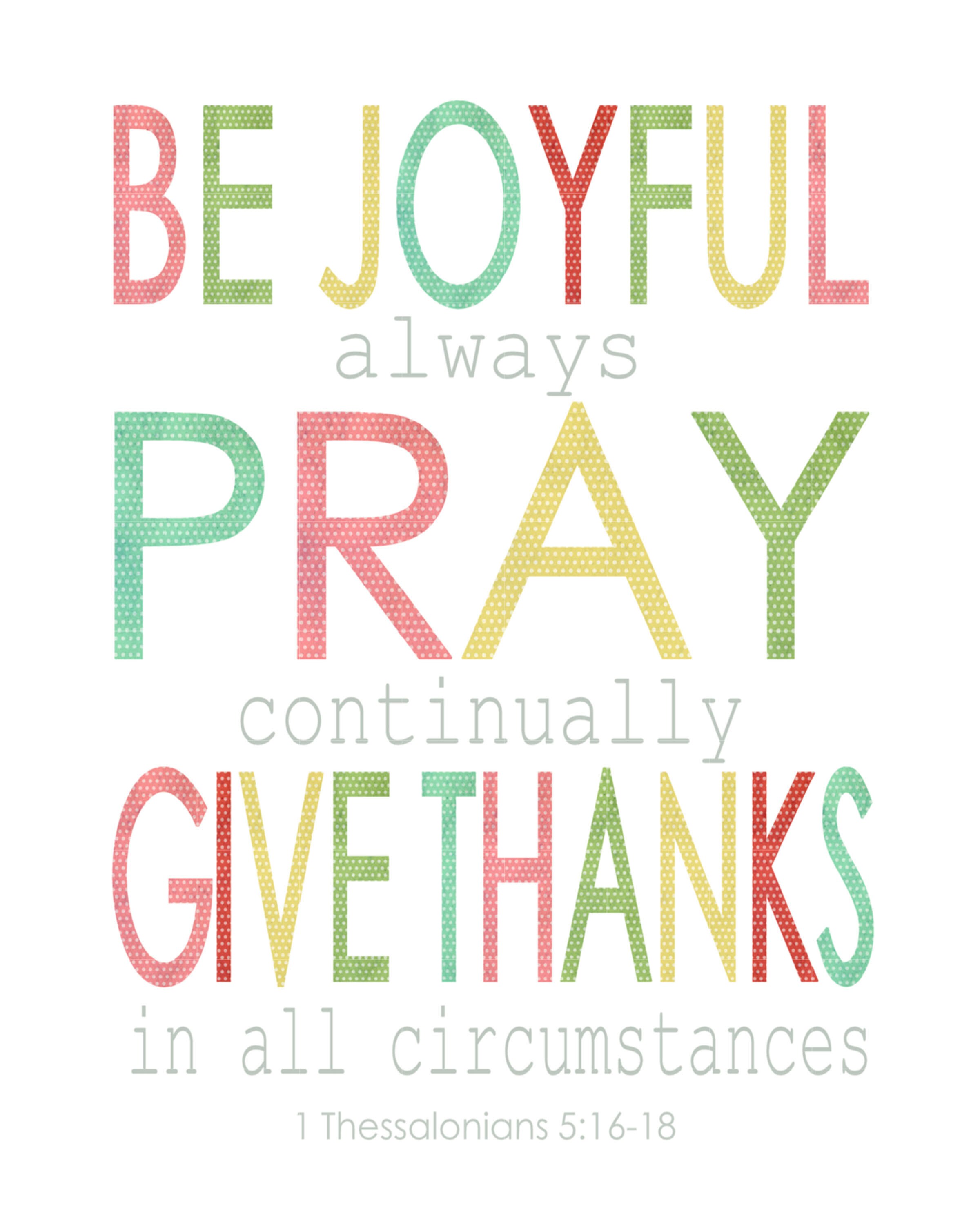 Be Joyful Always Printable • Pray Continually • Give Thanks Sign ...