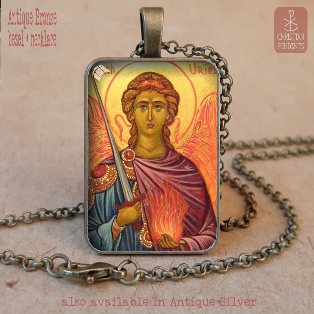 Archangel Uriel Orthodox Icon Pendant Necklace / Keychain, St Uriel ...