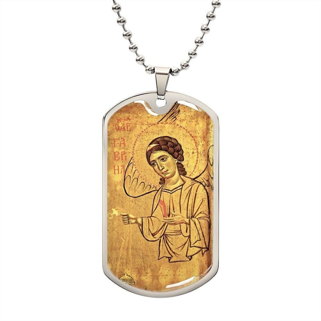 Archangel Gabriel Orthodox Icon of Sinai Dog Tag Necklace - Etsy