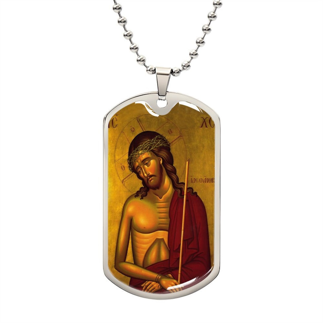 Bridegroom Icon Dog Tag Necklace, Extreme Humility Orthodox Icon ...