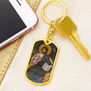 Jesus Christ Pantocrator Orthodox Icon Dog Tag Keychain - Etsy