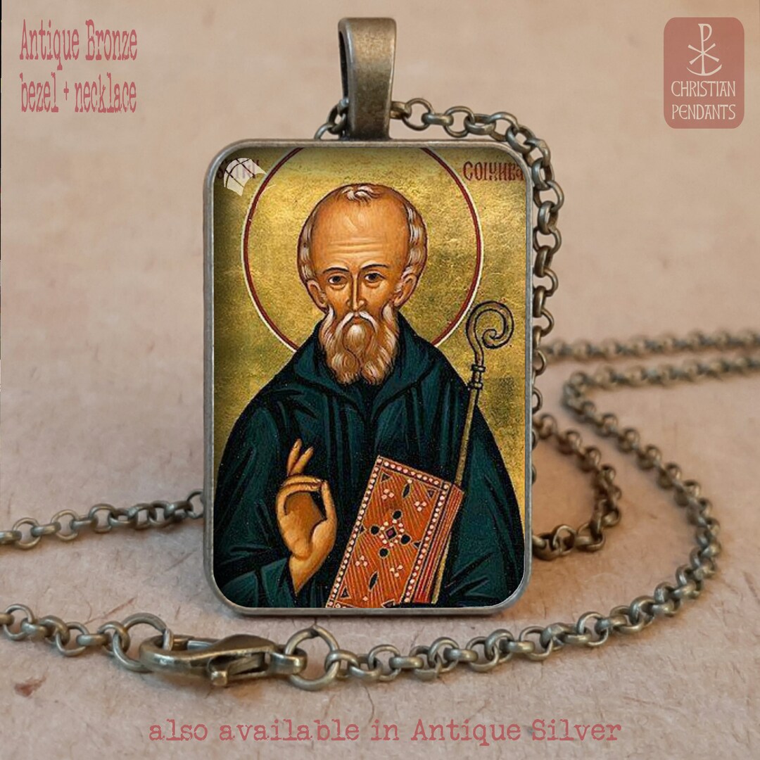 St Columba of Iona Icon Necklace or Keychain - Etsy