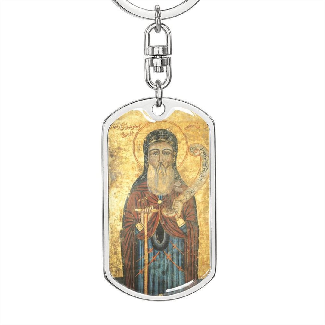 St Anthony Abbot Orthodox Icon Dog Tag Keychain - Etsy
