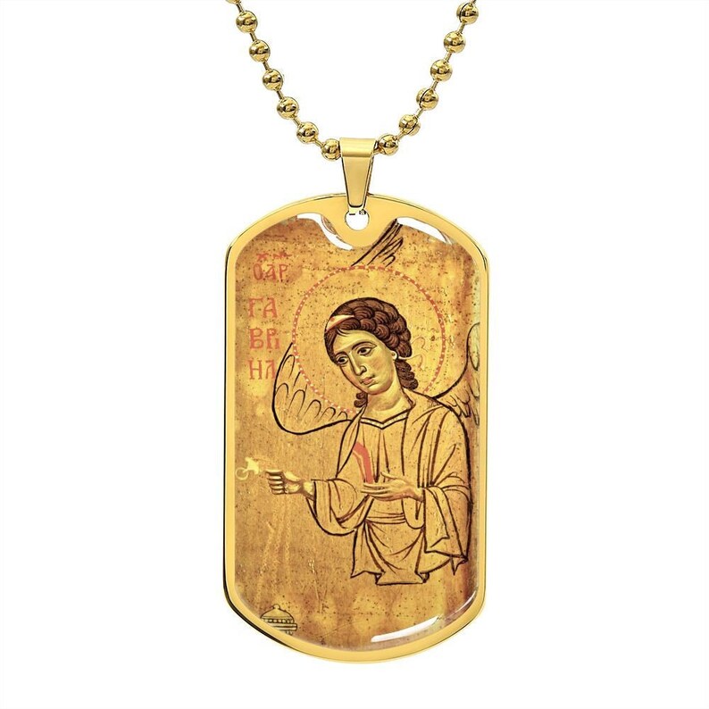 Archangel Gabriel Orthodox Icon of Sinai Dog Tag Necklace - Etsy