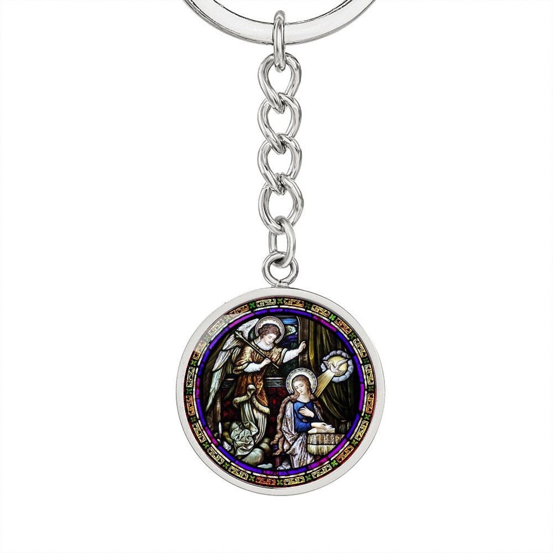 Annunciation to Blessed Virgin Mary Pendant Keychain, New Mom Gift - Etsy