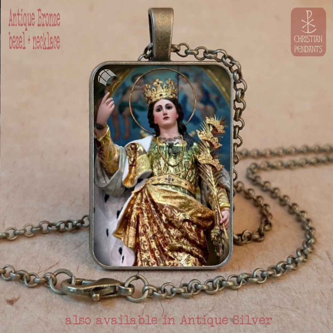 Saint Catherine of Alexandria Pendant Necklace Keychain, Catherine ...