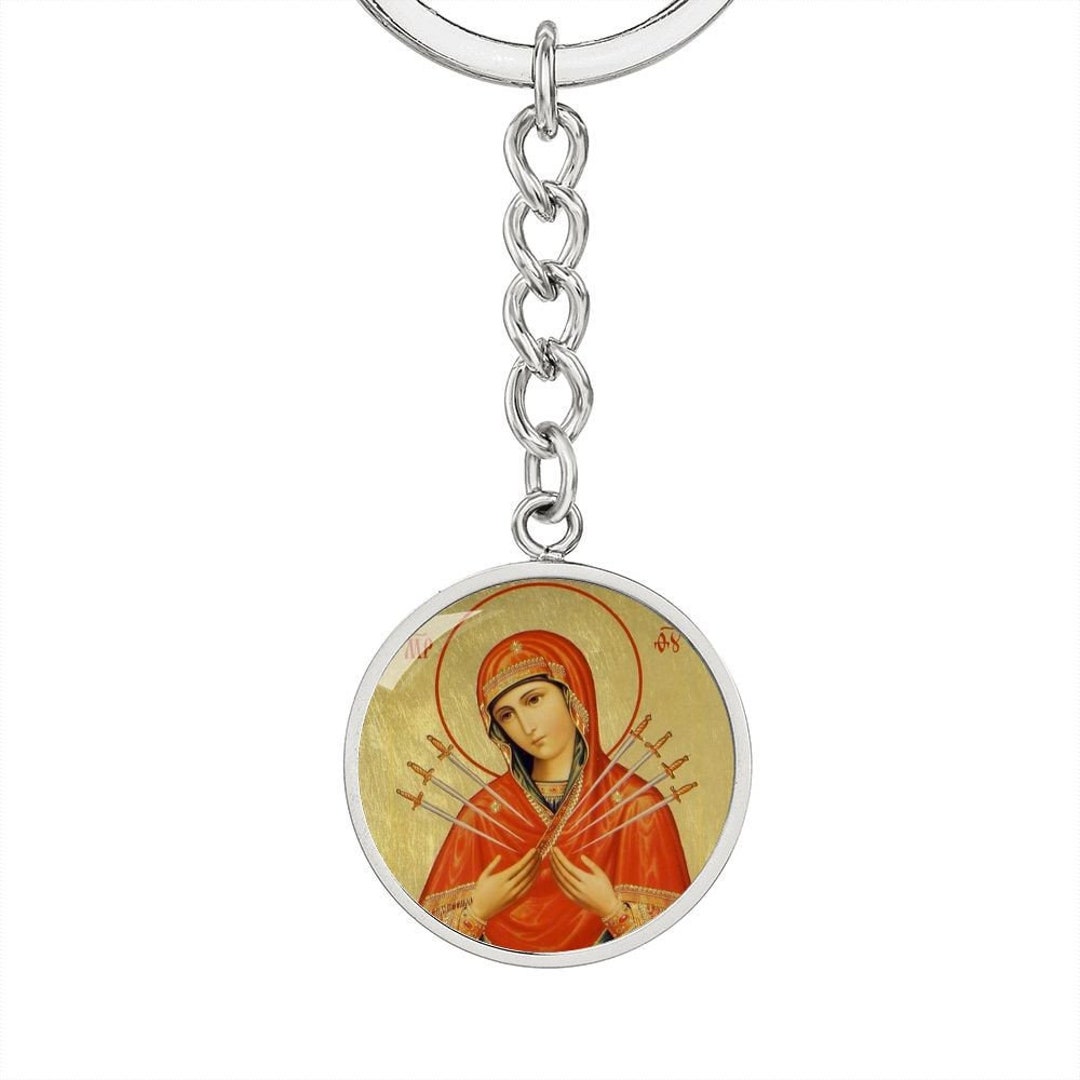 Our Lady of Sorrows Orthodox Icon Keychain - Etsy