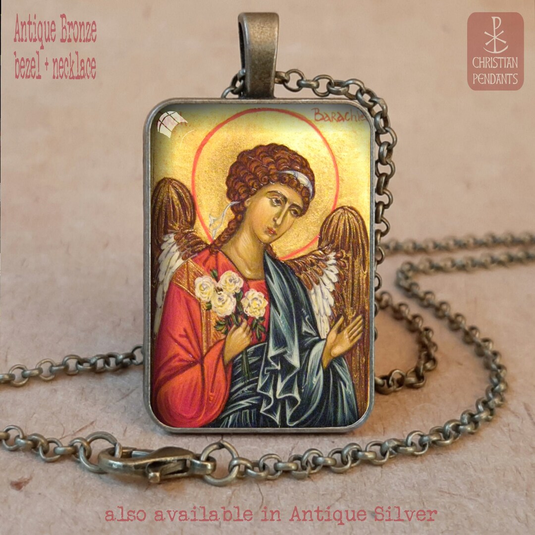 Archangel Barachiel Orthodox Icon Pendant Necklace Keychain, Barachiel ...