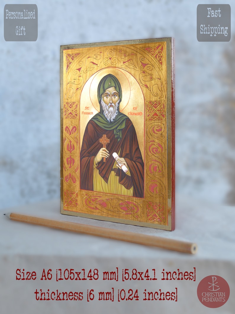Saint Finnian Icon, St Finnian Clonard, Saint Finian Clonard, Celtic ...