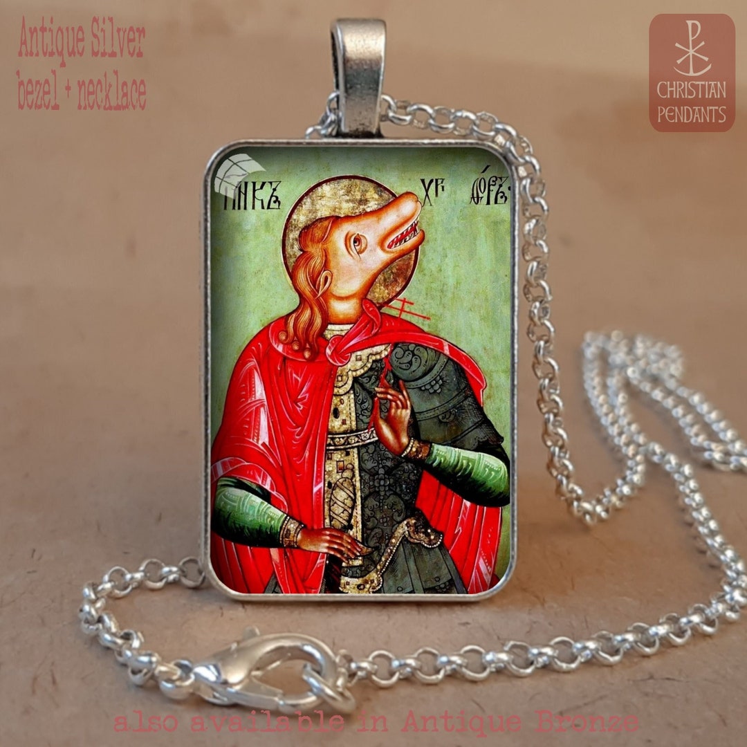 St Christopher Dog Head Orthodox Icon Pendant Necklace / Keychain, Dog ...