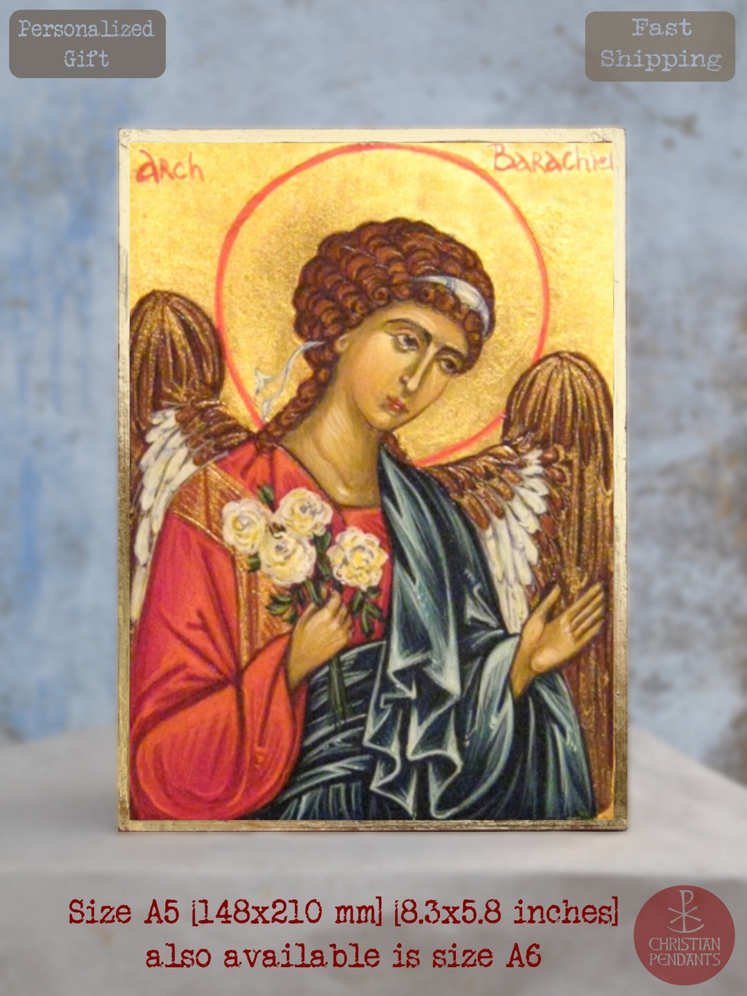 Archangel Barachiel Icon, Angel of Blessings Icon, Blessing Angel Icon ...