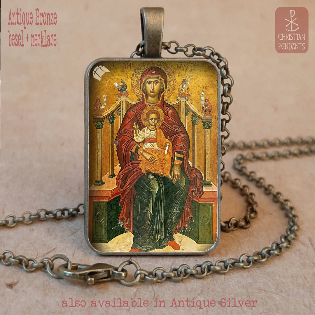 Panagia Pantanassa Most-holy Queen of All Orthodox Icon Pendant ...