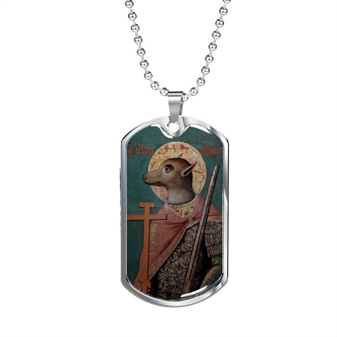 Dog-headed St Christopher Icon Dog Tag, Patron Saint Necklace - Etsy