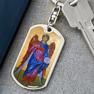 Archangel Gabriel Orthodox Icon Keychain - Etsy