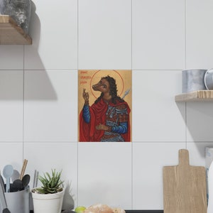 Dog Headed St Christopher Orthodox Icon Ceramic Tile, Patron Saint of ...