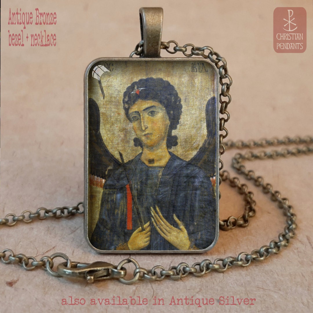 St Gabriel the Archangel Orthodox Icon Pendant Necklace or Keychain ...