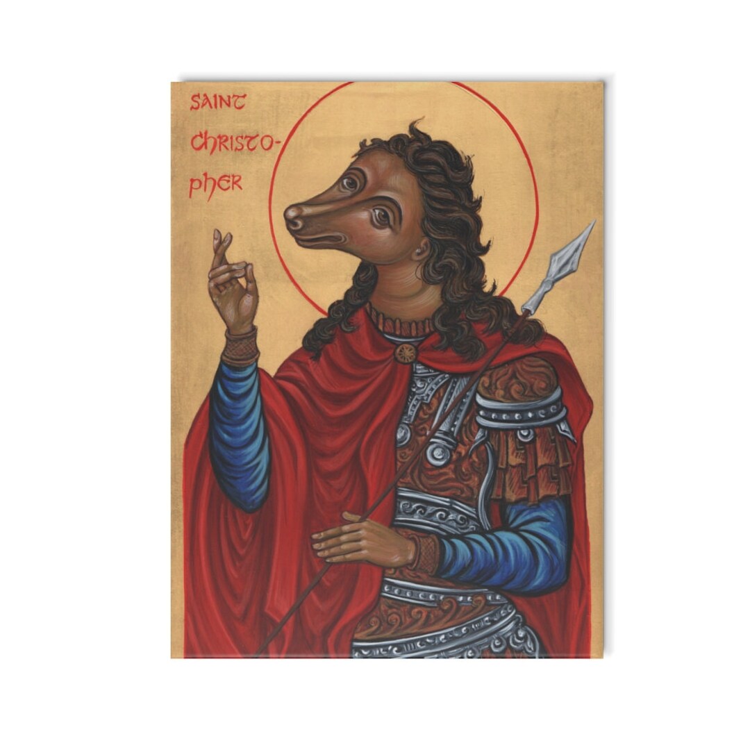 Dog Headed St Christopher Icon Ceramic Photo Tile, Doghead St ...