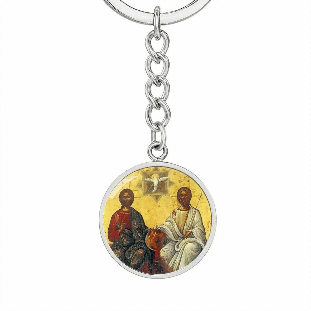 Holy Trinity Orthodox Icon Keychain - Etsy