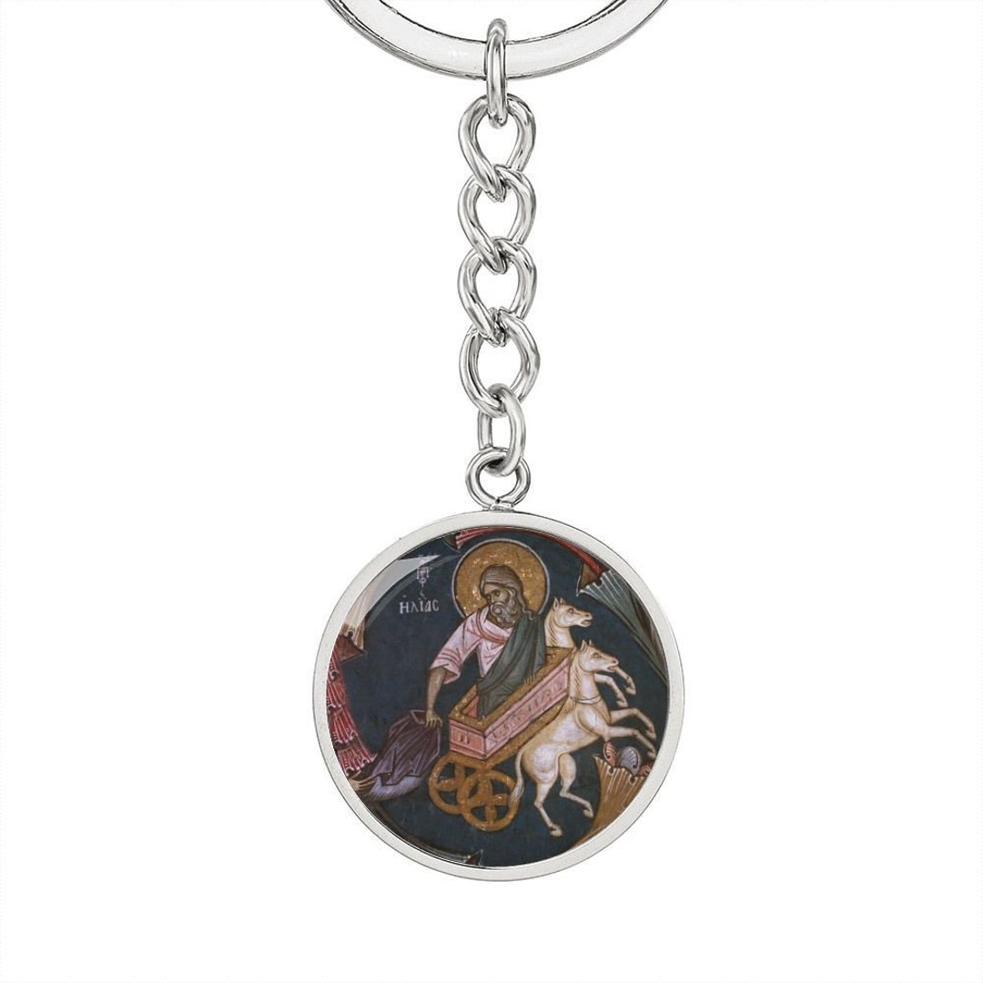 Prophet Elijah Orthodox Icon Keychain - Etsy