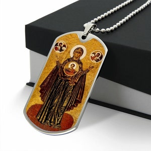 Our Lady of the Sign Orthodox Icon Dog Tag Necklace - Etsy