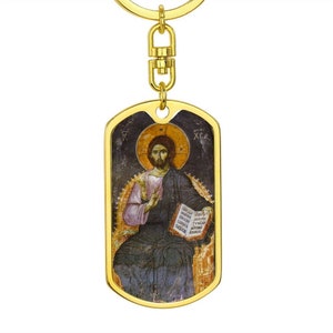 Jesus Christ Pantocrator Orthodox Icon Dog Tag Keychain - Etsy